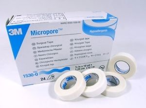 3M™ Micropore™ Surgical Tape 1530-0 (1/2" x 10 yards) Box of 24 rolls ...